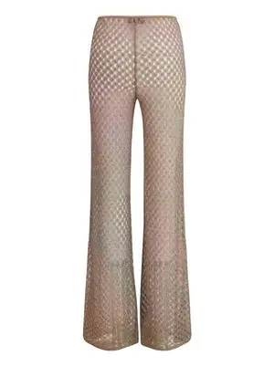 Missoni Openwork Flared Trousers - Brown