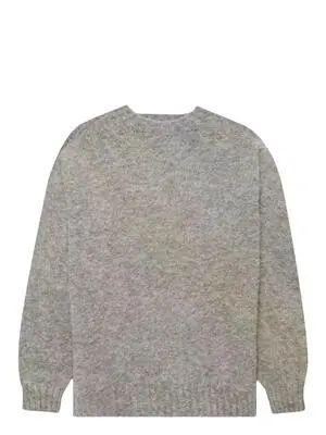 Sunspel Melange Crew Neck Sweater - Grey