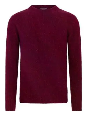 Malo Speckled Crew-neck Sweater - Red