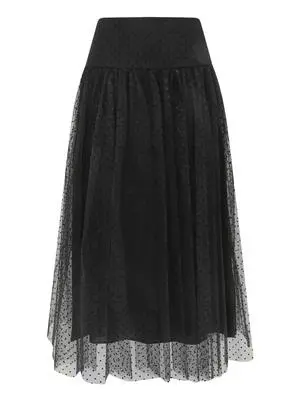 Zimmermann Polka-dot Midi Skirt - Black