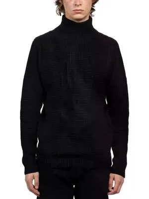 HANNES ROETHER Turtleneck Textured Sweater - Black