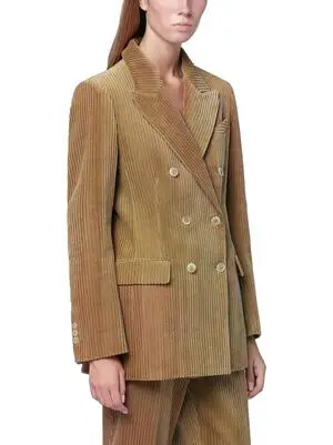 P.a.r.o.s.h Double-breasted Corduroy Blazer - Brown