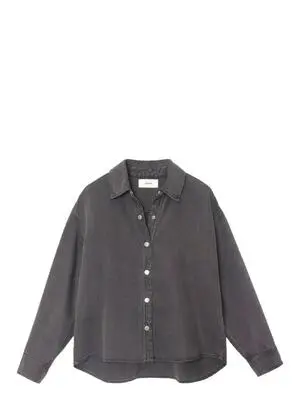 Xirena Collared Buttoned Top - Grey