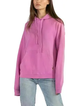 FREECITY Drawstring Terry Pullover Hoodie - Pink