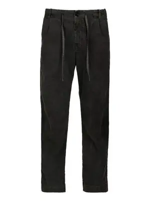 HANNES ROETHER Drawstring Pleated Trousers - Grey