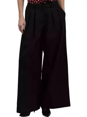 Françoise Mila Pleated Palazzo Pants - Black