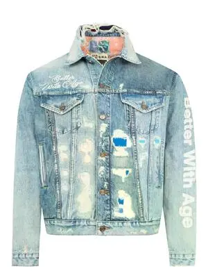BETTER WITH AGE Distressed Denim Jacket - Blue