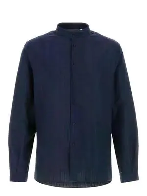 Brunello Cucinelli Mandarin-collar Shirt - Blue