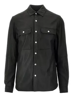 Rick Owens Buttoned Shirt Jacket - Black
