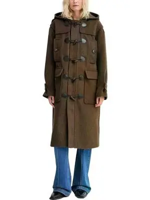 Munthe Leverna Hooded Toggle Coat - Brown