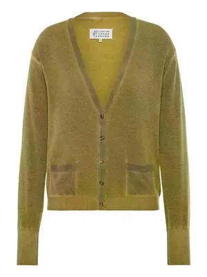 MAISON MARGIELA V-neck Knitted Cardigan - Green