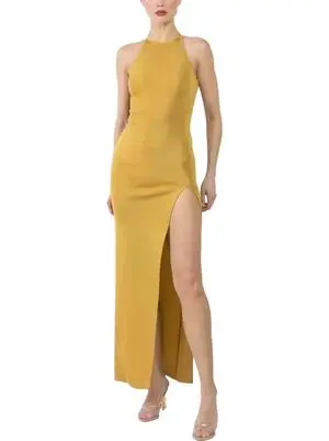 LA GALPA Scoville Split Midi Dress - Yellow