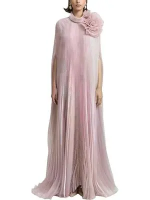 GEMY MAALOUF Draped Flower Maxi Dress - Pink