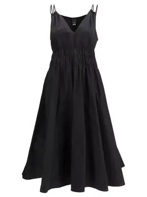 Pinko Amie V-neck Ruched Midi Dress - Black
