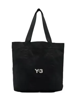 Y3 Logo Canvas Tote Bag - Black