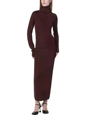 ENTIRE STUDIOS Roll-neck Midi Dress - Brown