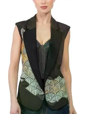 IBRIGU Floral-print Vest - Black