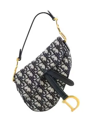 Dior Saddle Handbag Oblique Canvas Mini Shoulder Bag Blue