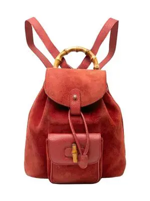 GUCCI Suede Bamboo Backpack