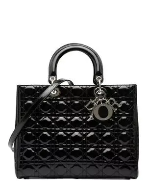 DIOR Large Patent Cannage Lady Dior Satchel