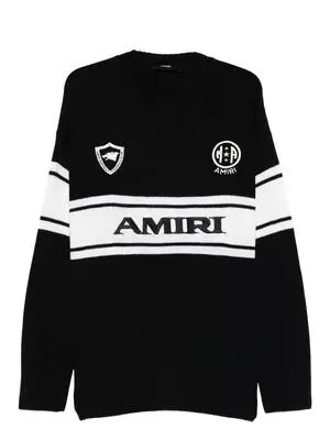 Amiri Logo Stripe Sweater - Black