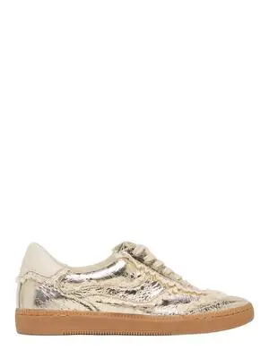 DOLCEVITA Notice Lace Sneakers - Platinum Distressed Leather