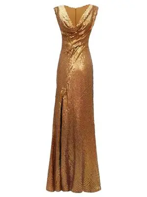 GEMY MAALOUF Slit Maxi Dress - Gold