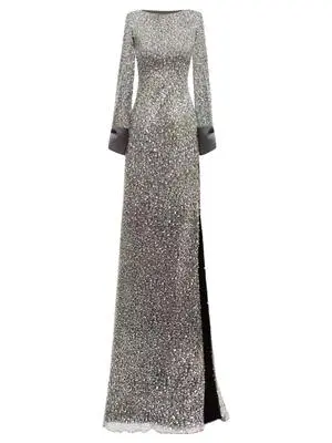 GEMY MAALOUF Side-slit Maxi Dress - Grey