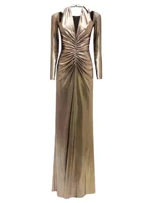 GEMY MAALOUF Long-sleeve Maxi Dress - Gold