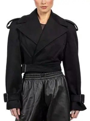 Wardrobe.NYC Cropped Jacket - Black