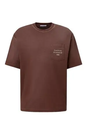 Acne Studios Logo Cotton-blend Jersey T-shirt - Brown