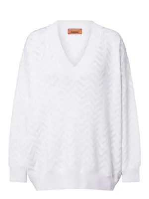 Missoni Zigzag Cotton-blend Sweater - White