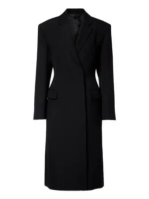 Acne Studios Double-breasted Peplum Wool Coat - Black