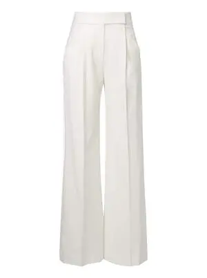 Veronica Beard Marbeau Pleated Wide-leg Pants - White