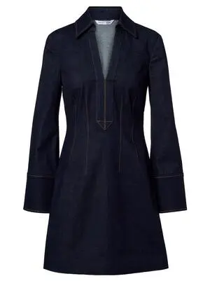 Veronica Beard Raymond Denim Mini Shirt Dress - Blue