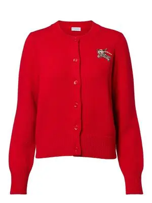 Burberry Wool And Cashmere Cardigan - Red
