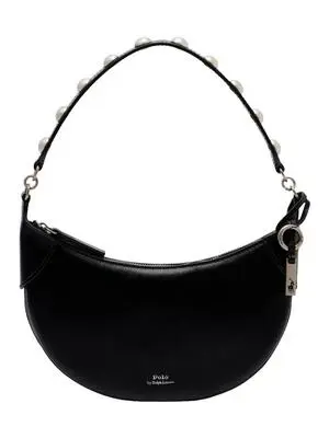 Polo Ralph Lauren Polo Id Mini Studded Leather Shoulder Bag - Black
