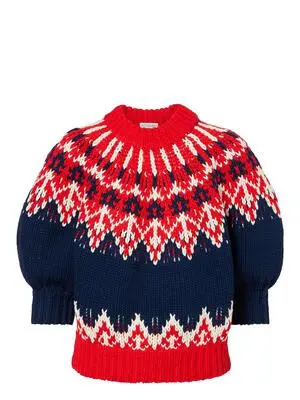 Altuzarra Marty Fair Isle Cotton Sweater - Blue