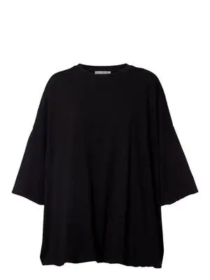 Acne Studios Eniko Logo Gathered T-shirt - Black