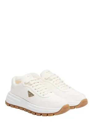 Prada Prax 01 Leather Sneakers - White