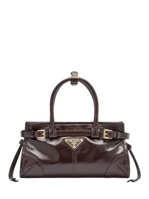 Prada Bonnie Mini Leather Top-handle Bag - Brown