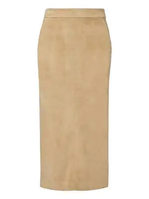Stouls Pencil Suede Skirt - Beige