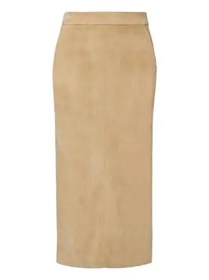 Stouls Pencil Suede Skirt Beige
