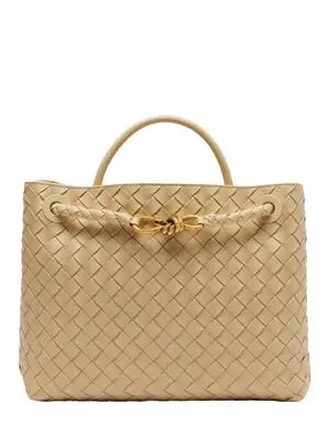 Bottega Veneta Andiamo Medium Leather Tote Bag - Beige