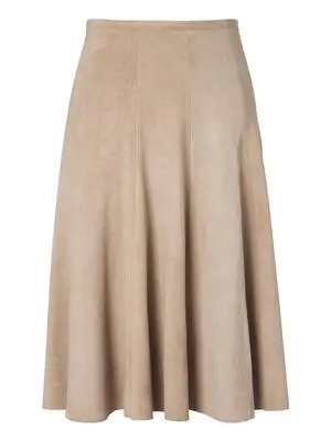 Stouls Sabrina Suede Midi Skirt - Beige