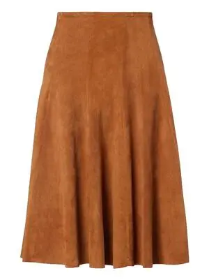 Stouls Sabrina Suede Midi Skirt - Brown