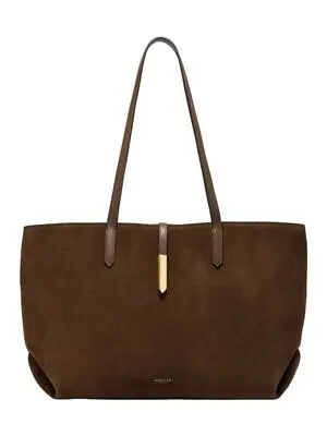DEMELLIER Leather-trimmed Suede Tokyo Tote Bag - Brown
