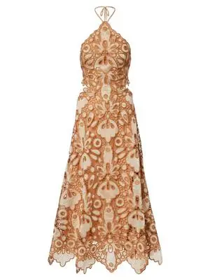Johanna Ortiz Lace Guipure Maxi Dress - Beige