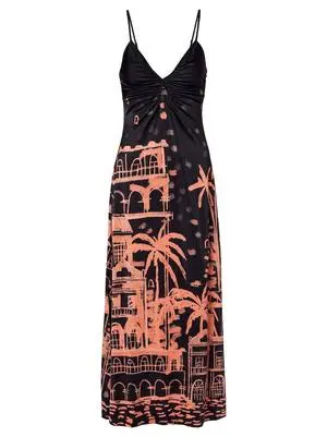 Johanna Ortiz Printed Jersey Maxi Dress - Black