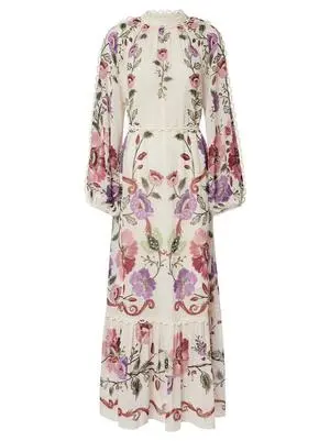 Farm Rio Floral Rococo Maxi Dress - White